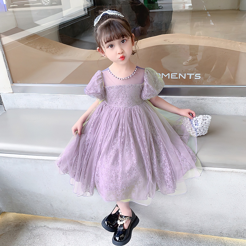 PRINCESS KESLI ชุดเดรสลูกไม้ แถมกิ้ฟติดผม ผ้าไม่แข็ง ไม่คัน 2-9 ขวบ ...