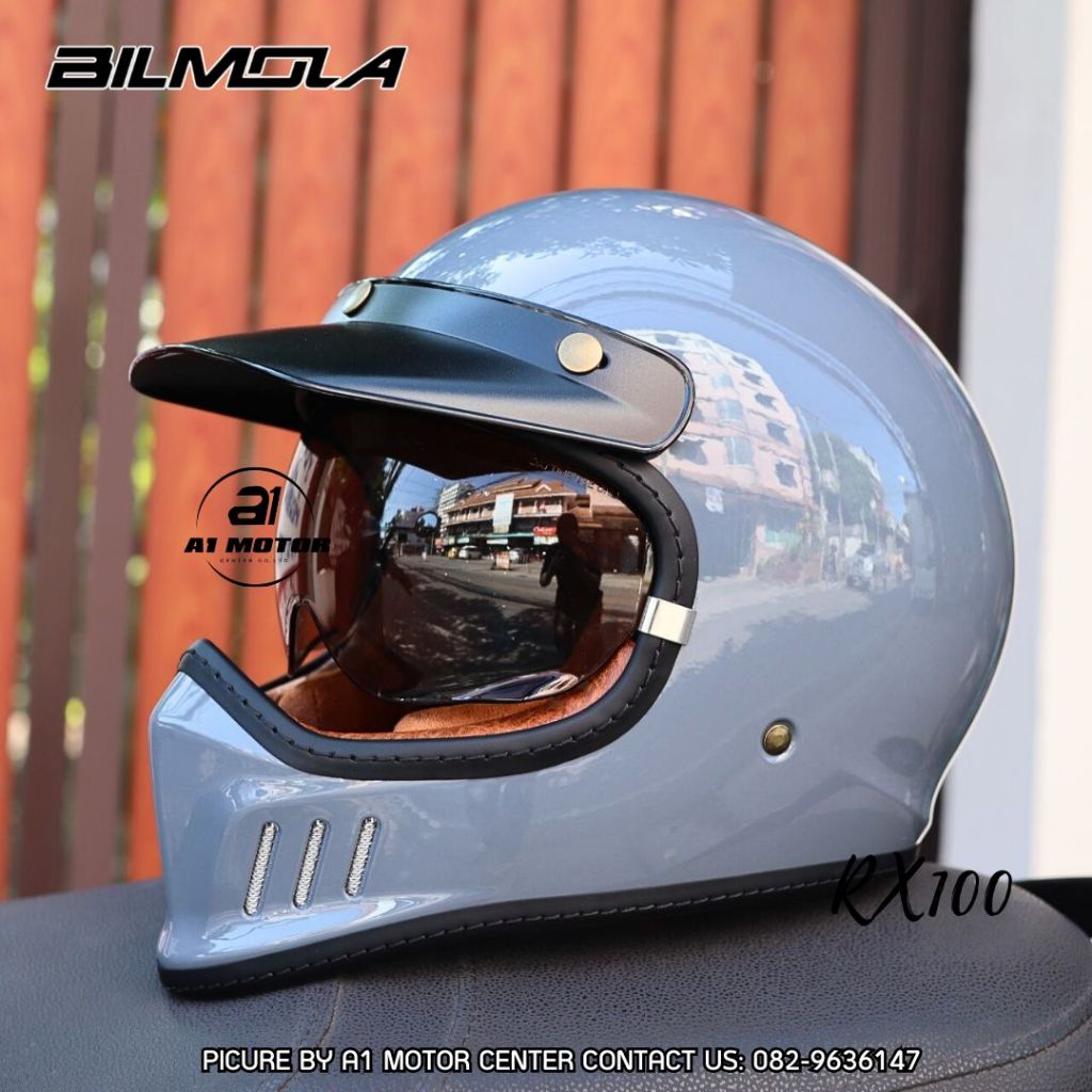 หมวกกันน็อควิบาก วินเทจ Bilmola รุ่น RX100ติดบูลทูธได้ ถอดซักได้ มีแว่น ...