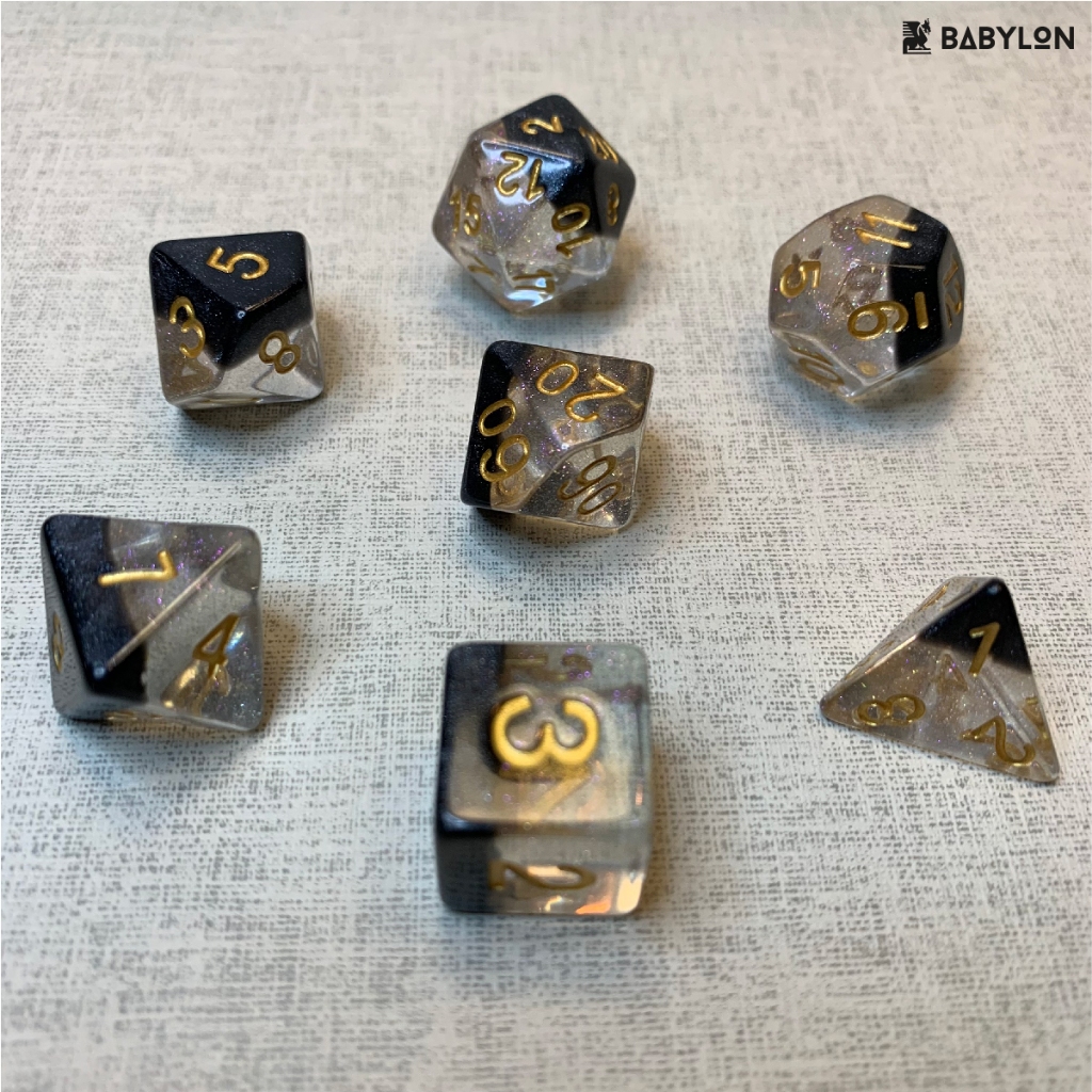 Luminescent Sparkle 7 Dice Set | ลูกเต๋าอะคริลิคสองสี 20 ด้าน สำหรับเกมกระดาน TRPG D4-D20 และ ...