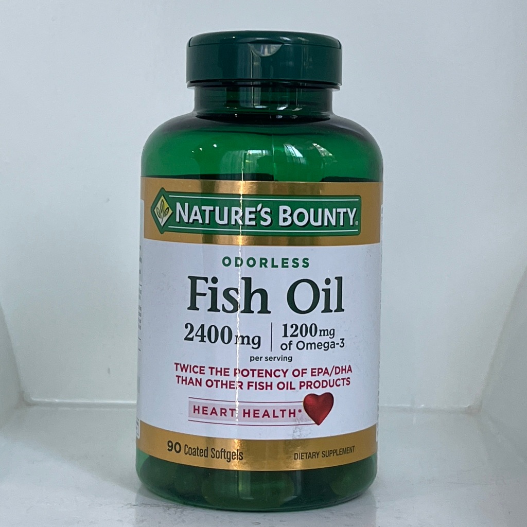 Nature's Bounty Fish Oil Of Omega-3 2400 mg 90 Coated Softgels. ลดระดับ ...