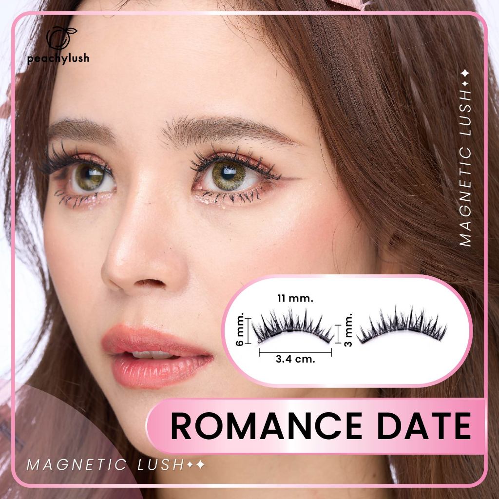 PEACHY LUSH ขนตาแม่เหล็ก รุ่น ROMANCE DATE (เฉพาะขนตา) | Shopee Thailand