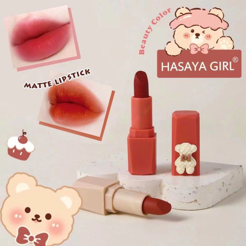 HASAYA GIRL Bear Lipstick 503 ลิปหมี ลิปสติกเนื้อกำมะหยี่ เนียนนุ่ม ...