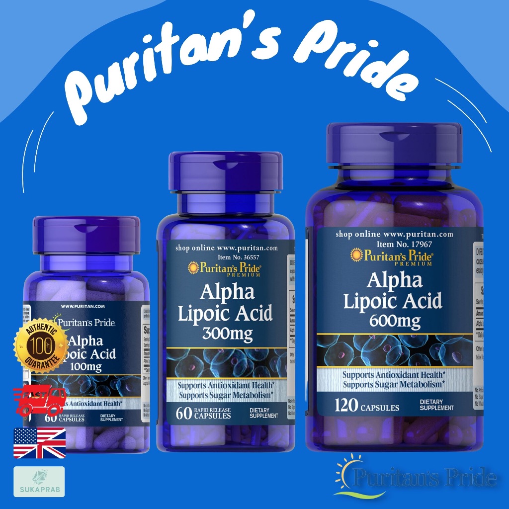 พร้อมส่ง Puritan's Pride Alpha lipoic acid ALA 100 mg 300 mg 600 mg ...