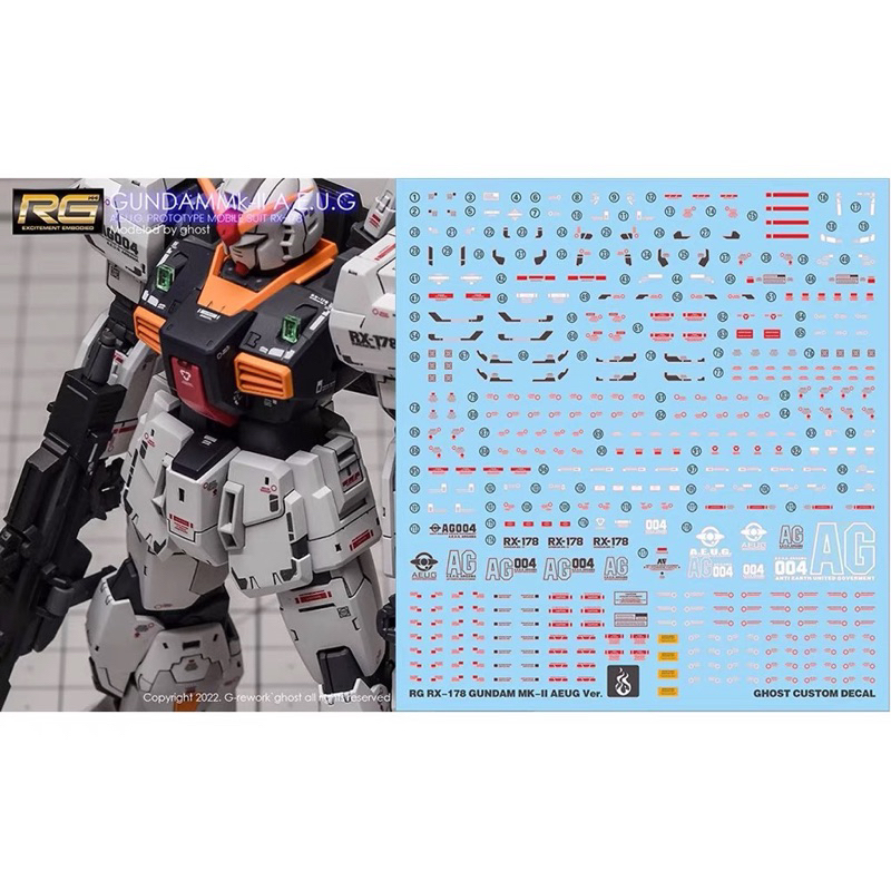ดีคอลน้ำ DECAL [GHOST] RG 1/144 MK2 AEUG สะท้อนแสงแบล็คไลด์ | Shopee ...