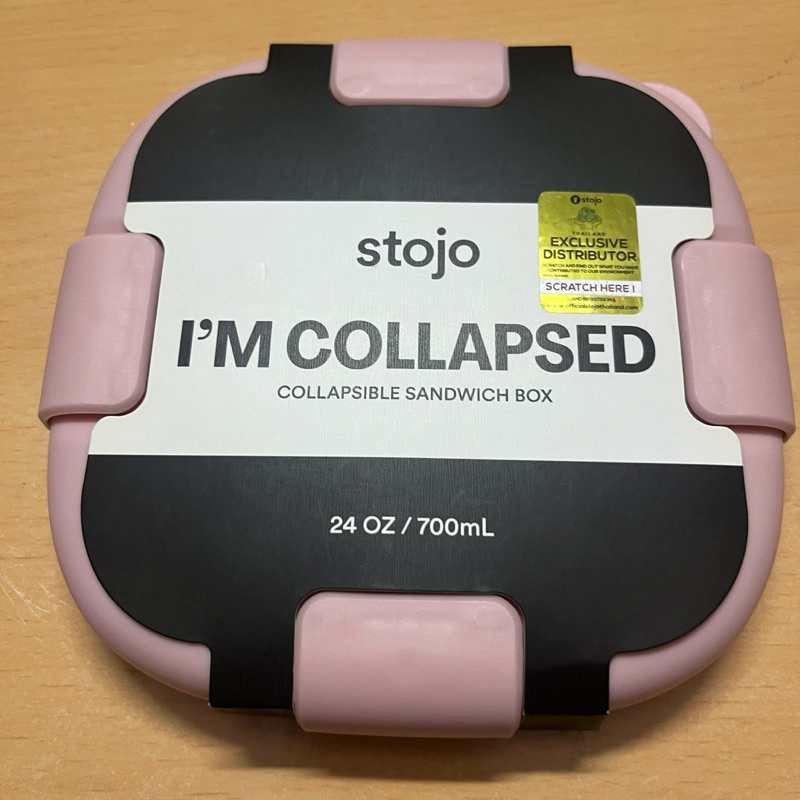 พร้อมส่ง Stojo Collapsible sandwich Box สีชมพู ของใหม่เเท้ 100% ...