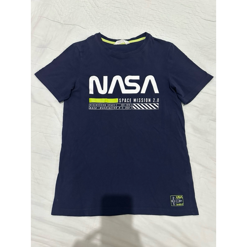 เสื้อยืดเด็ก H&M NASA สีกรม ไซส์ 160 มือสองสภาพดี | Shopee Thailand