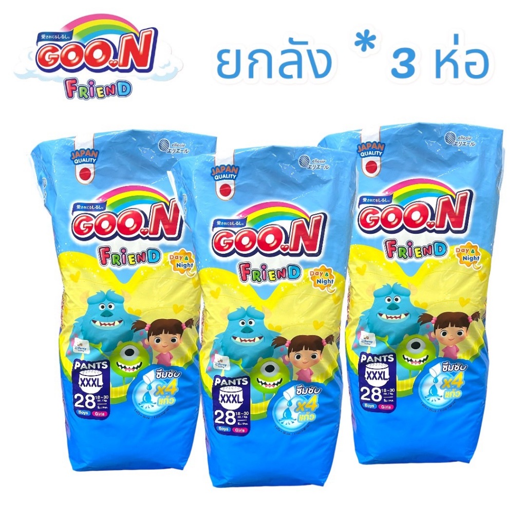 ( ยกลัง 3 ห่อ ) Goon Friend Baby โฉมใหม่ ลาย Disney รุ่นขอบขากระชับ ห่อ ...