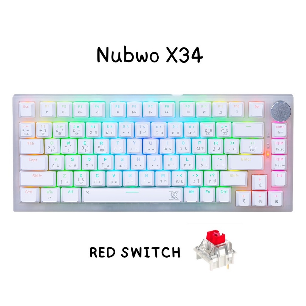 NUBWO X30/X34/X36 RGB Mechanical Gaming Keyboard ไฟวิ่งวนสวยๆ เล่นเกมส์ ...