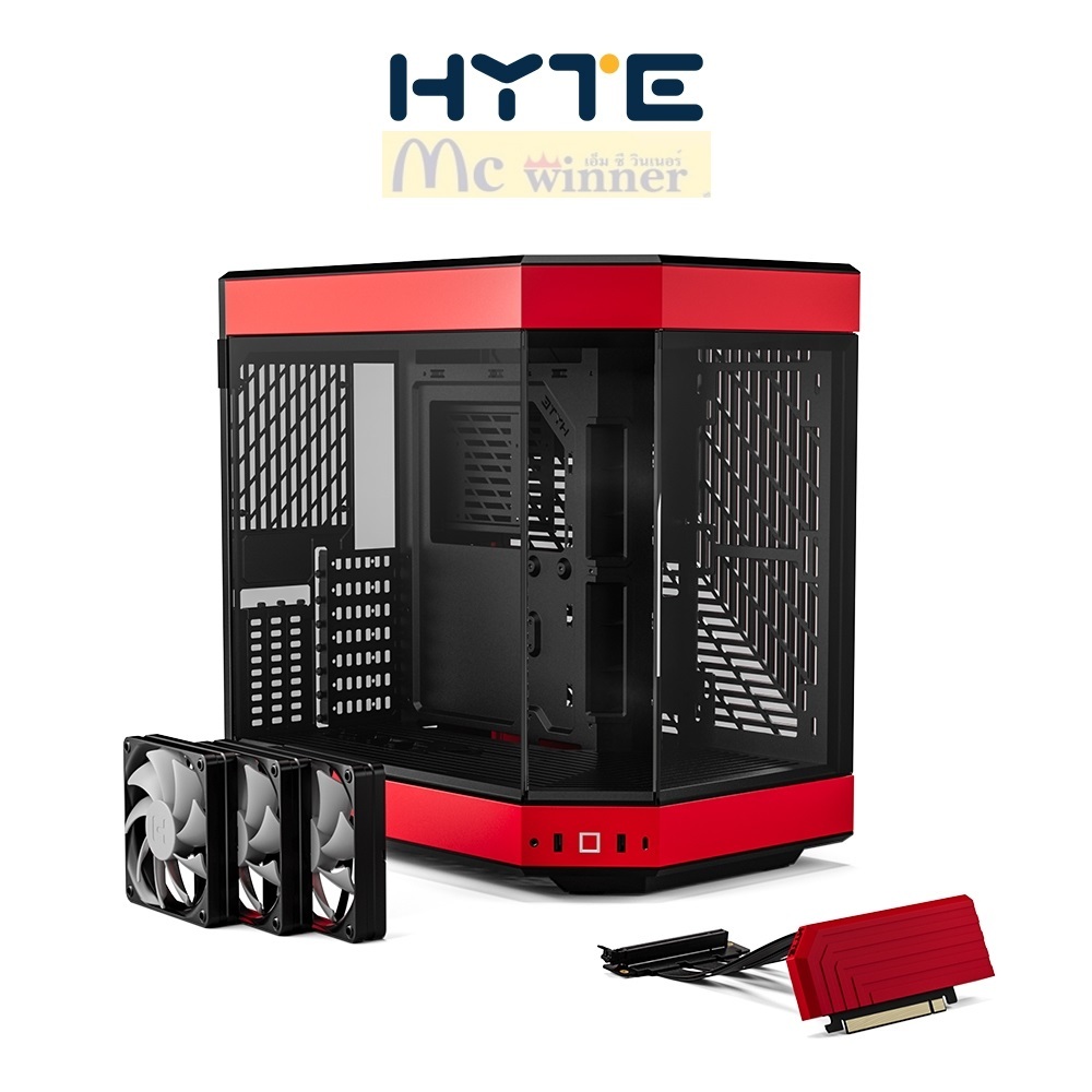 HYTE Y60 WITH 3 FANS AND RISER VERTICAL GPU MOUNT (Computer case / เคส ...