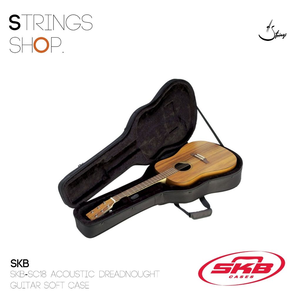 กระเป๋า/เคส กีตาร์โปร่ง SKB Acoustic Dreadnought Guitar Soft Case ( 1SKB-SC18 ) | Shopee Thailand
