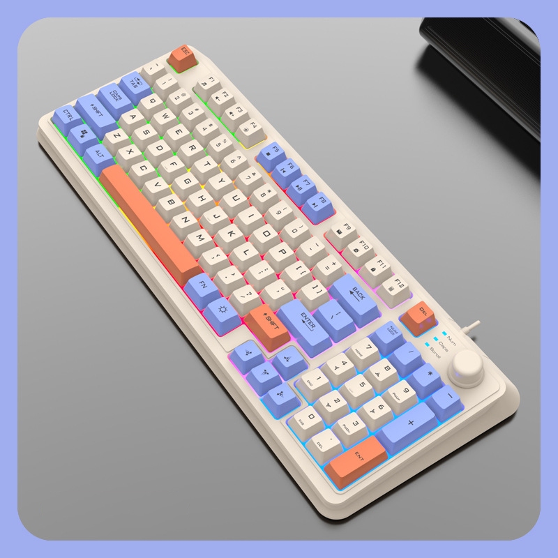 คีย์บอร์ดเกมมิ่งมีสาย USB K820 RGB Keyboard 94 คีย์ เซตคีย์บอร์ด+เมาส์ สําหรับแล็ปท็อป ...