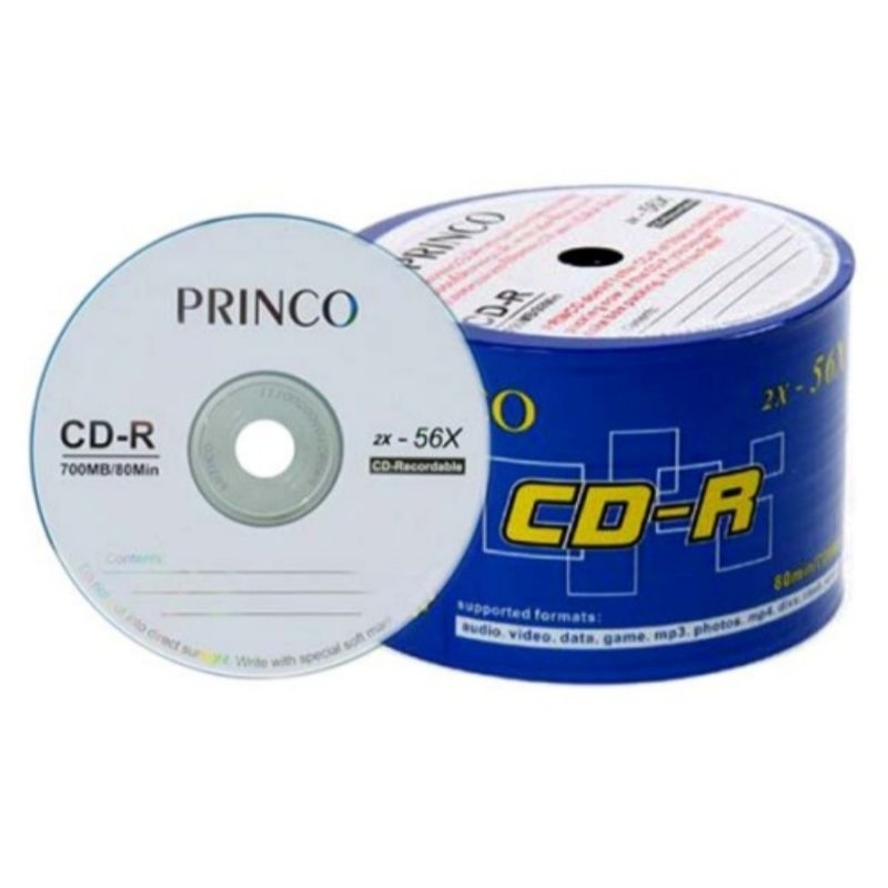 แผ่นCD-R ยี่ห้อ PRINCO ความจุ 700 MB 80 นาที 1แพคมี 50 แผ่น | Shopee ...