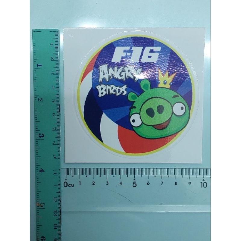 สติกเกอร์แองกี้เบริด F-16 Birds นกสีเขียวหมูอ้วน ROYAL THAI AIR FORCE ...