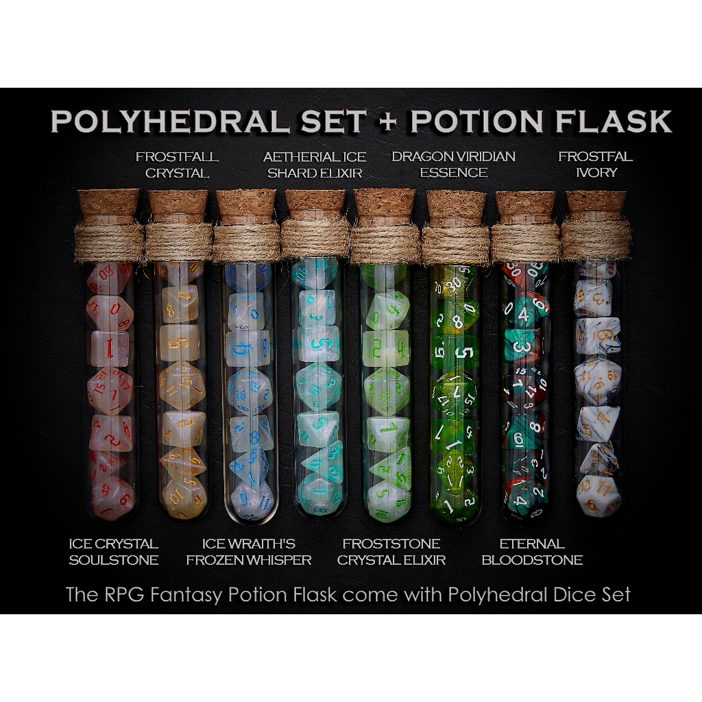 Potion Flask with Dice Set of 7 | ลูกเต๋า Dice For DnD D&D MTG RPG TRPG ...