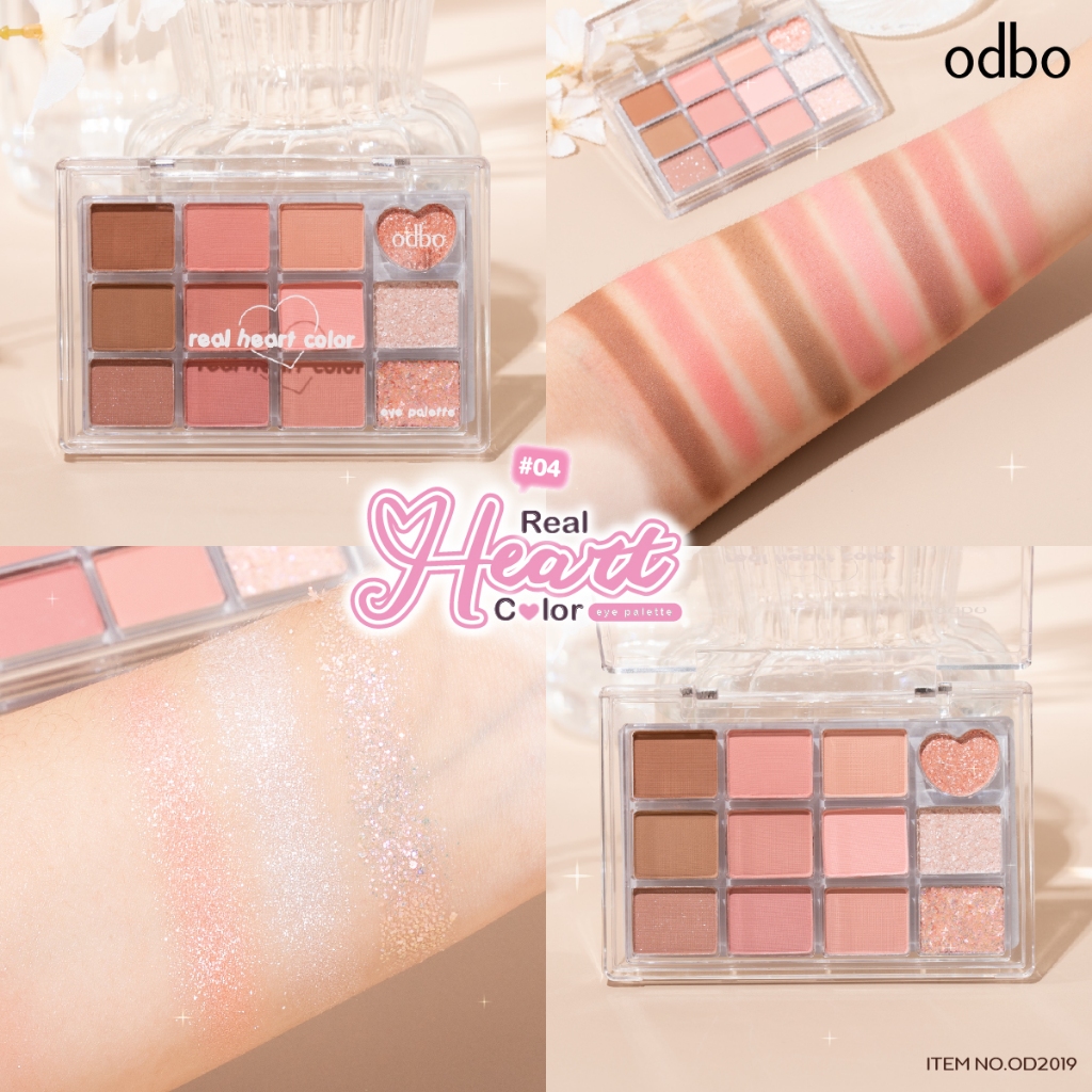 ODBO Real heart color eye palette 8g. od2019 โอดีบีโอ เรียล ฮาร์ท คัลเลอร์ อาย พาเลท พาเลทตา ...