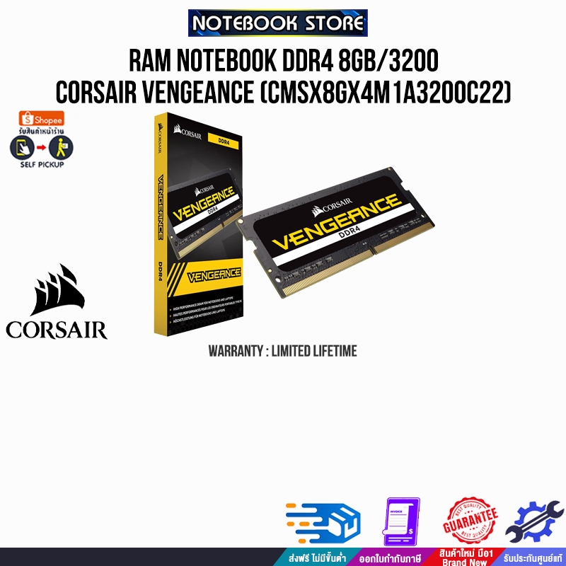 RAM NOTEBOOK DDR4 8GB/3200 CORSAIR VENGEANCE (CMSX8GX4M1A3200C22 ...
