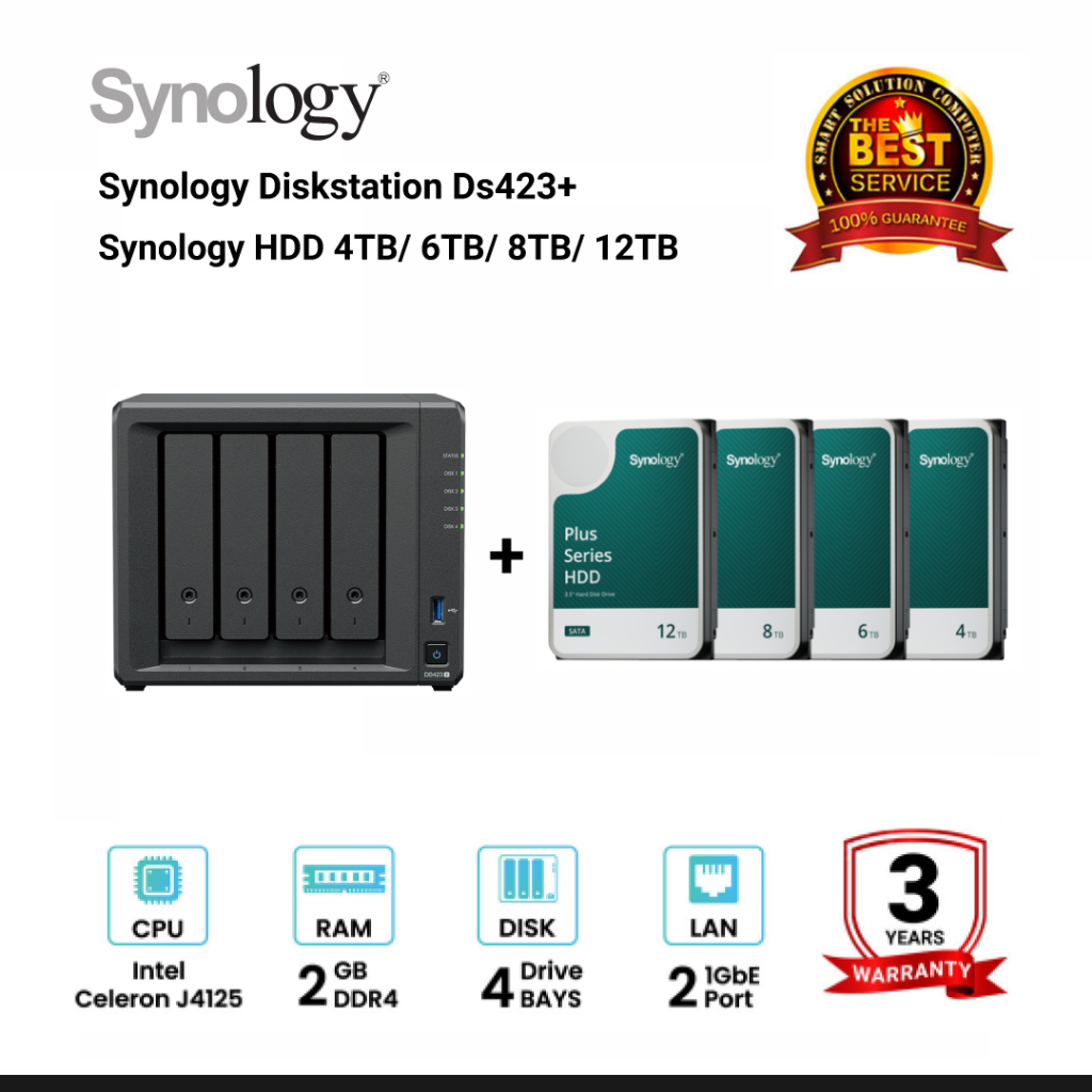 [NEW] Synology DiskStation DS423+ 4-Bay NAS + Synology HDD 4TB/6TB/8TB ...