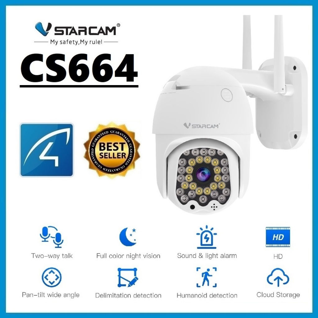VSTARCAM CS664 SUPER HD 1296p 3.0MegaPixel H.264+ iP Camera WiFi กล้องวงจรปิดไร้สาย | Shopee ...