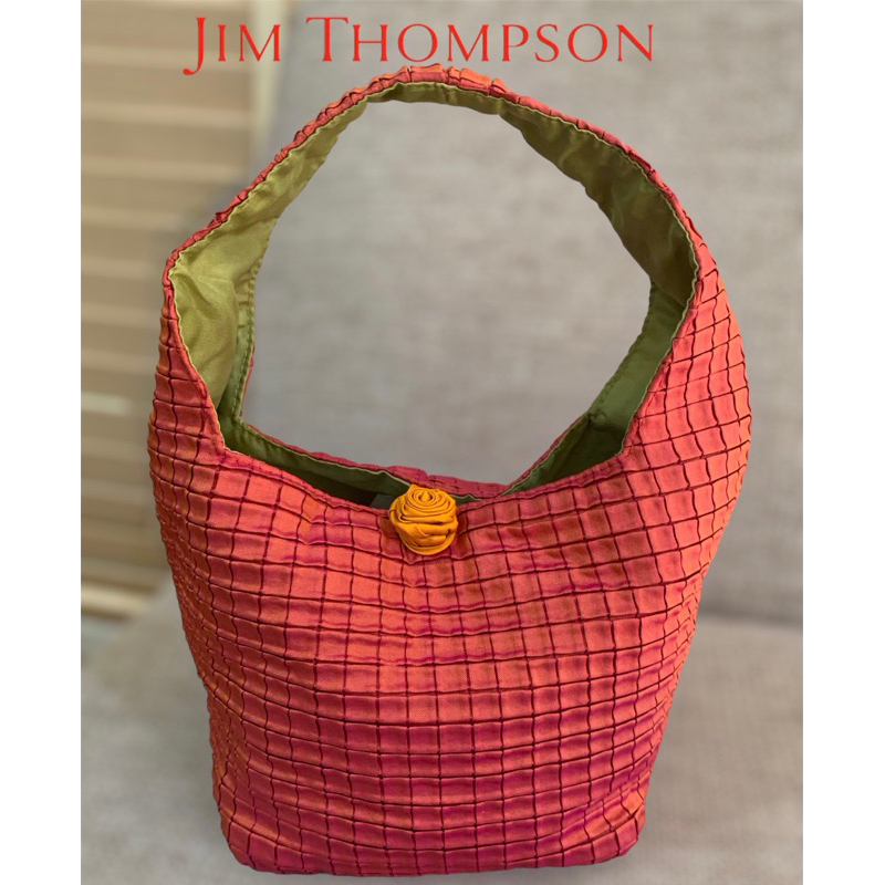 JIM THOMPSON ผ้าไหมใบเล็กtextureสวย ทรงน่ารักมาก สภาพใหม่ | Shopee Thailand