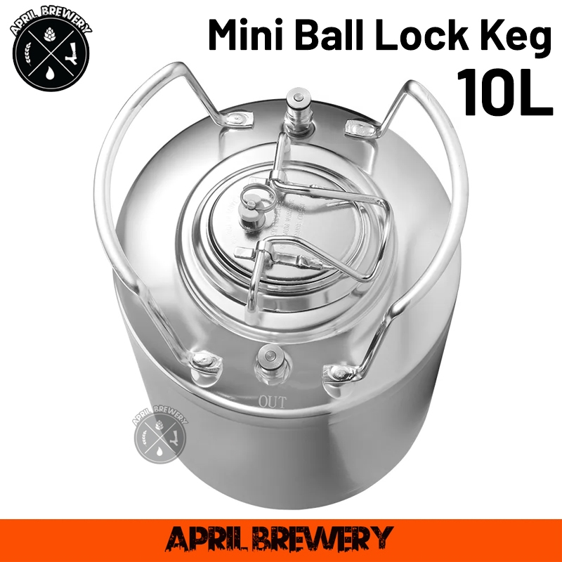 ถัง Keg สแตนเลส 10L (2.6 Gallon) Mini Ball Lock Keg สำหรับ บรรจุเบียร์ ...