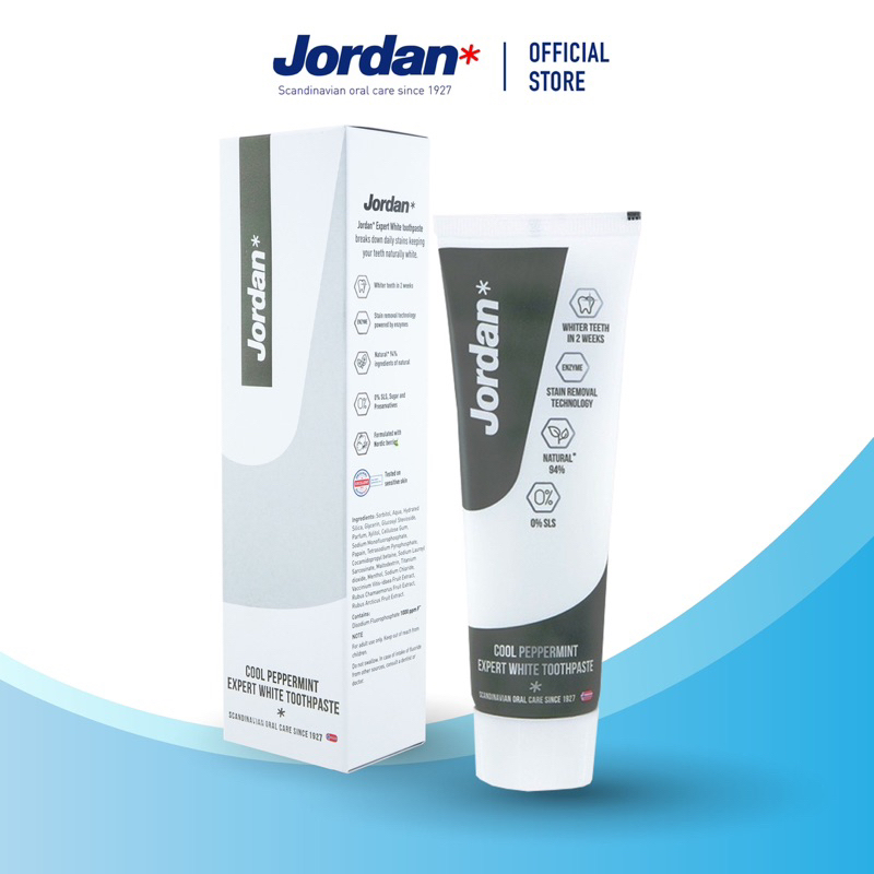 Jordan Expert white toothpaste 100g. ยาสีฟันจอร์แดน สูตรฟันขาว | Shopee ...