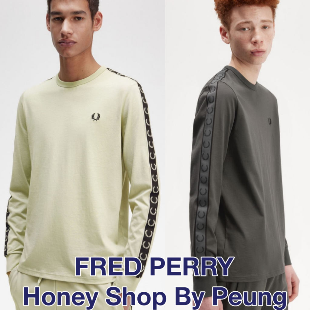 [ของแท้ พร้อมส่งในไทย] Fred Perry Contrast Tape Long Sleeve T Shirt Col ...