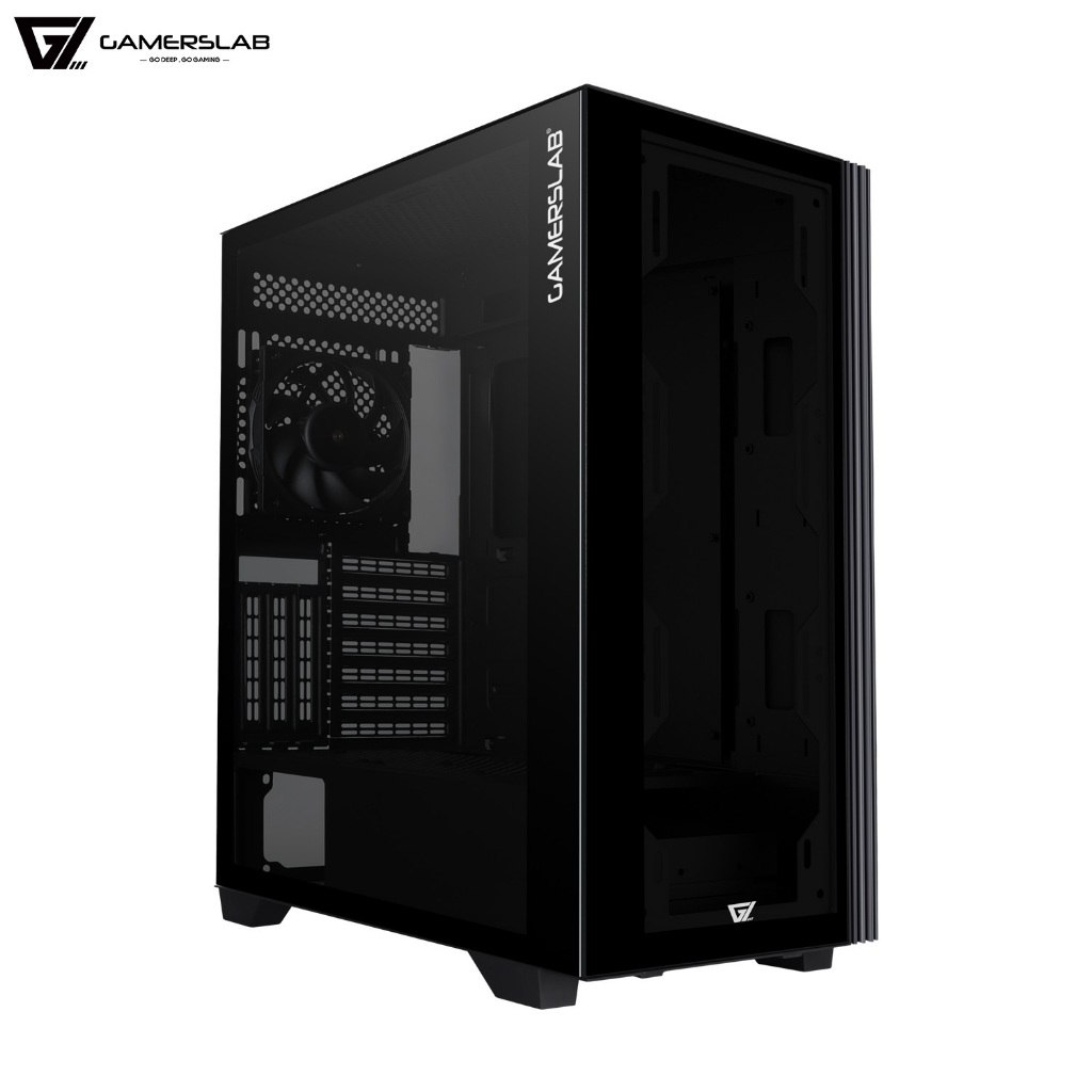 เคสคอมพิวเตอร์ Gamerslab Make In Black X361 ATX Chassis Gaming Computer ...