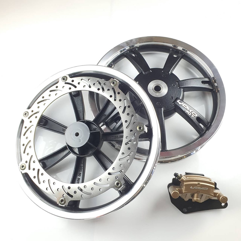 ล้อแม็กYOKOรุ่น A07 ขอบ14 (ดิสก์กลับหัว) MIO110/FINO110 คาร์บู สีดำ ...