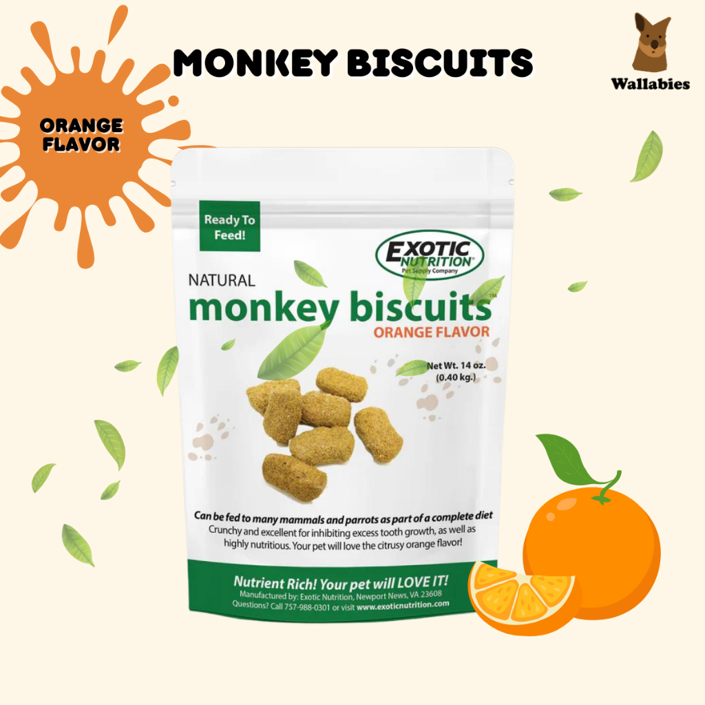 Exotic Nutrition MONKEY BISCUITS (ORANGE) 0.40kg มังกี้บิสกิต อาหารเม็ด ...
