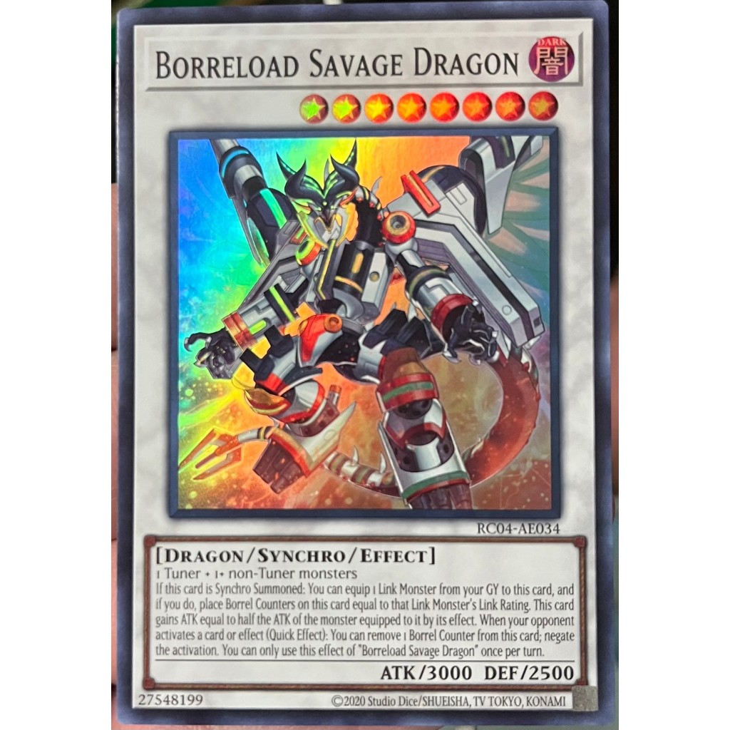 Yugioh Asia-Eng [RC04-AE034] Borreload Savage Dragon (Super Rare) การ์ดเกมยูกิแท้ถูกลิขสิทธิ์ ...