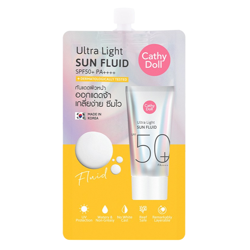 เคที่ดอลล์ ครีมกันแดด กีฬากลางแจ้ง เนื้อบางเบา ไม่เหนอะ 15ml Cathy Doll Ultra Light Sun Fluid ...