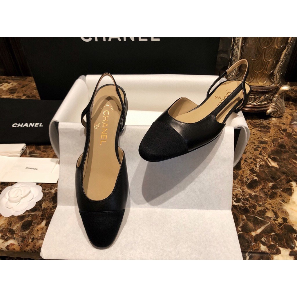 พรี ราคา4600 Chanel Slingback 2cm 7cm รองเท้าผู้หญิงแบรนด์เนน หนังแท้ ...