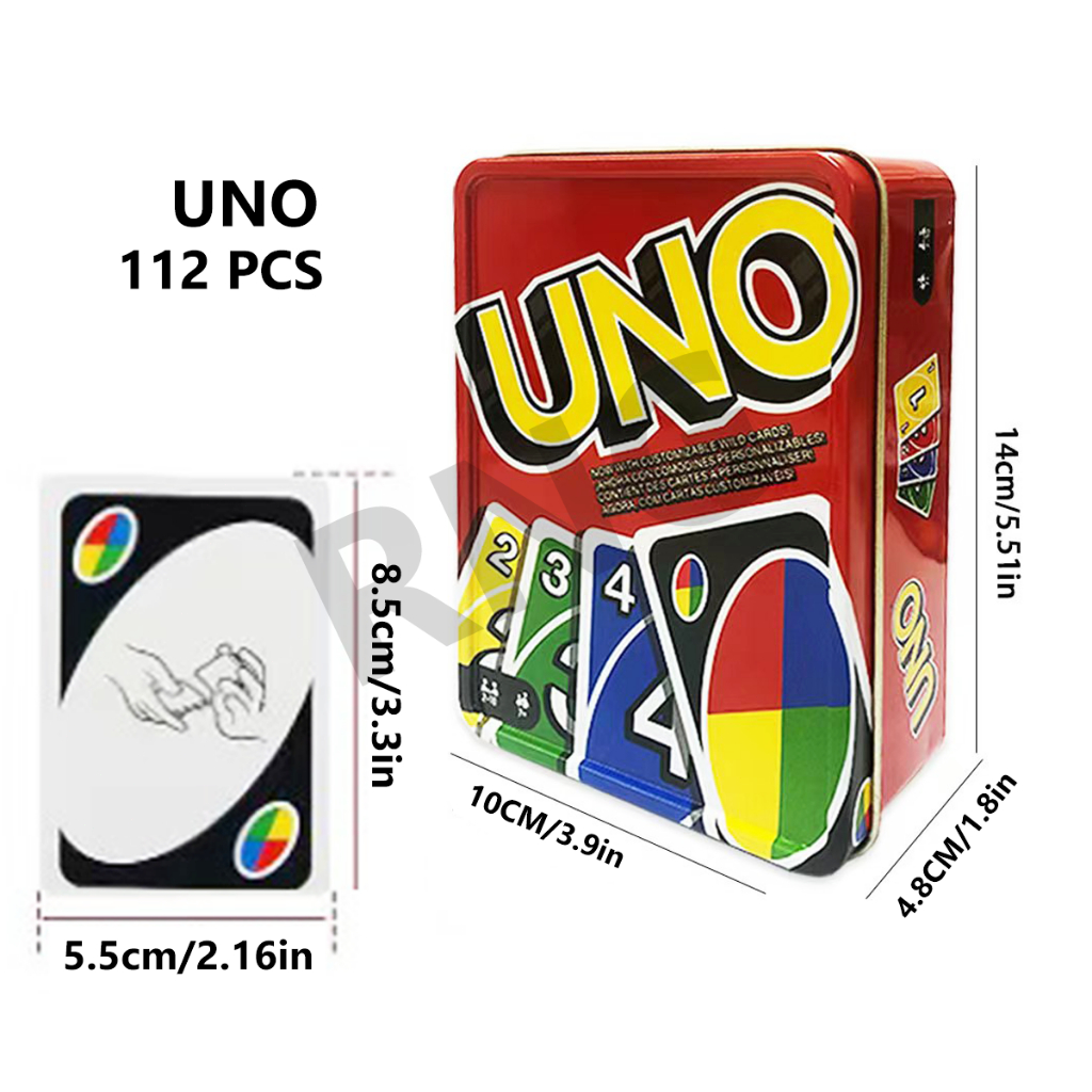 เกมการ์ดUNO Wild / UNO Flip Iron Box Game Classic（แพคเกจกล่องโลหะ ...