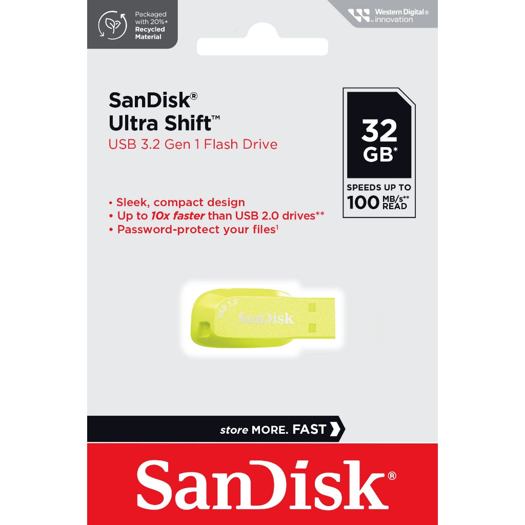 SanDisk Ultra Shift USB 3.2 Gen1 Flash Drive (SDCZ410 EP BB CO) 32GB ...