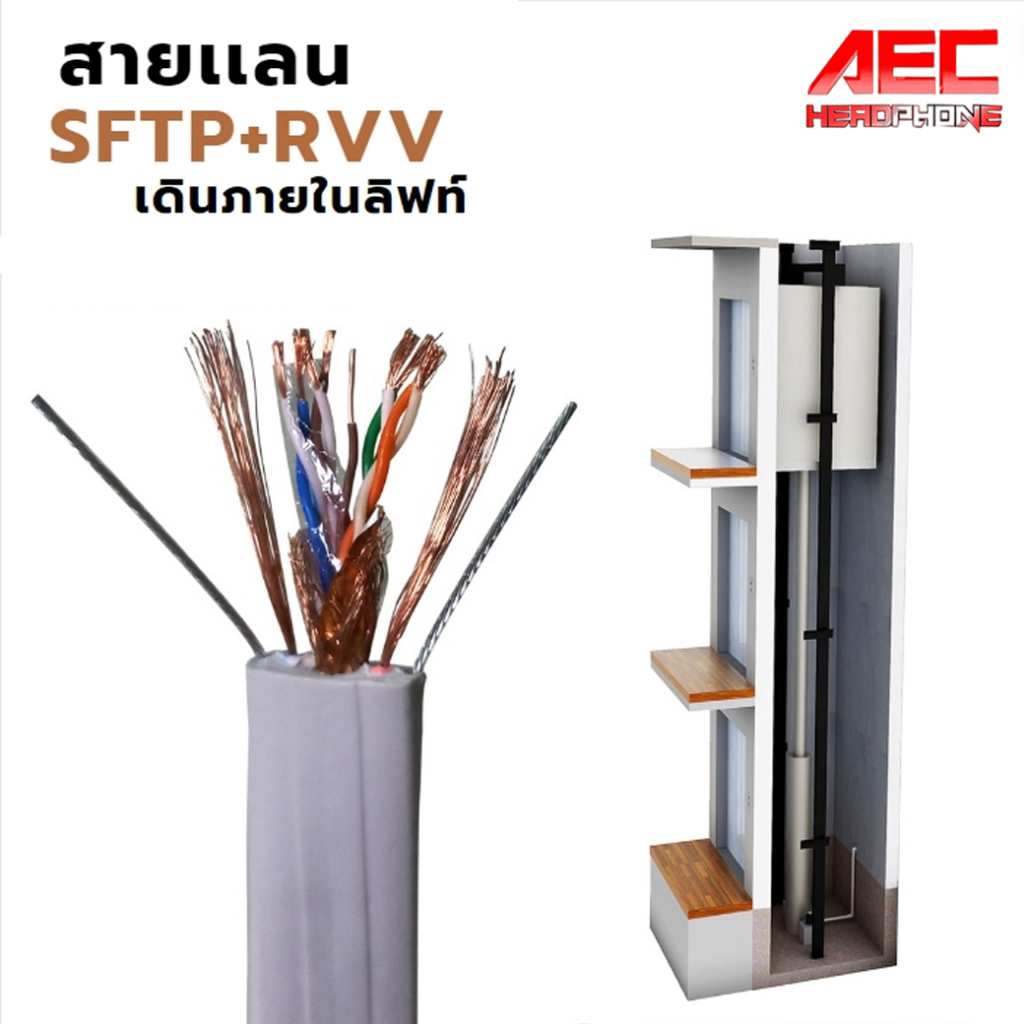 XLL Lan For Lift สายเเลนสำหรับใช้ในลิฟท์ SFTP 50/100เมตร(lift01 ...