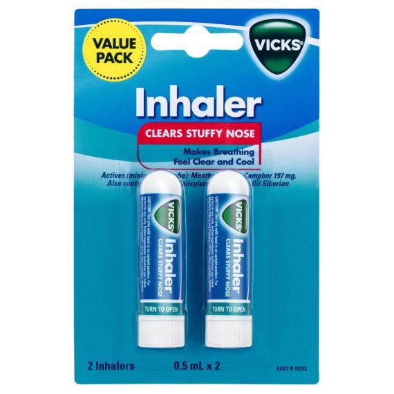 Vicks Inhaler - Instant Relief From Blocked Nose,2 INHALERS 0.5ML ...