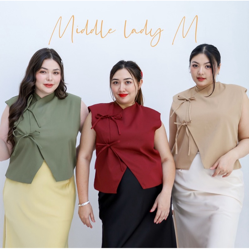 Lady M | Middle lady M เสื้อสาว Plussize เสื้อคอจีน everday look ได้ทุกวัน | Shopee Thailand