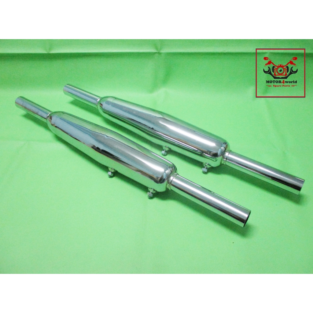 EXHAUST MUFFLER SET LH&RH Fit For HONDA CB175 CB175K K3 K4 K5 K6 K7 // ท่อคู่ ท่อไอเสีย ทรง TR ...