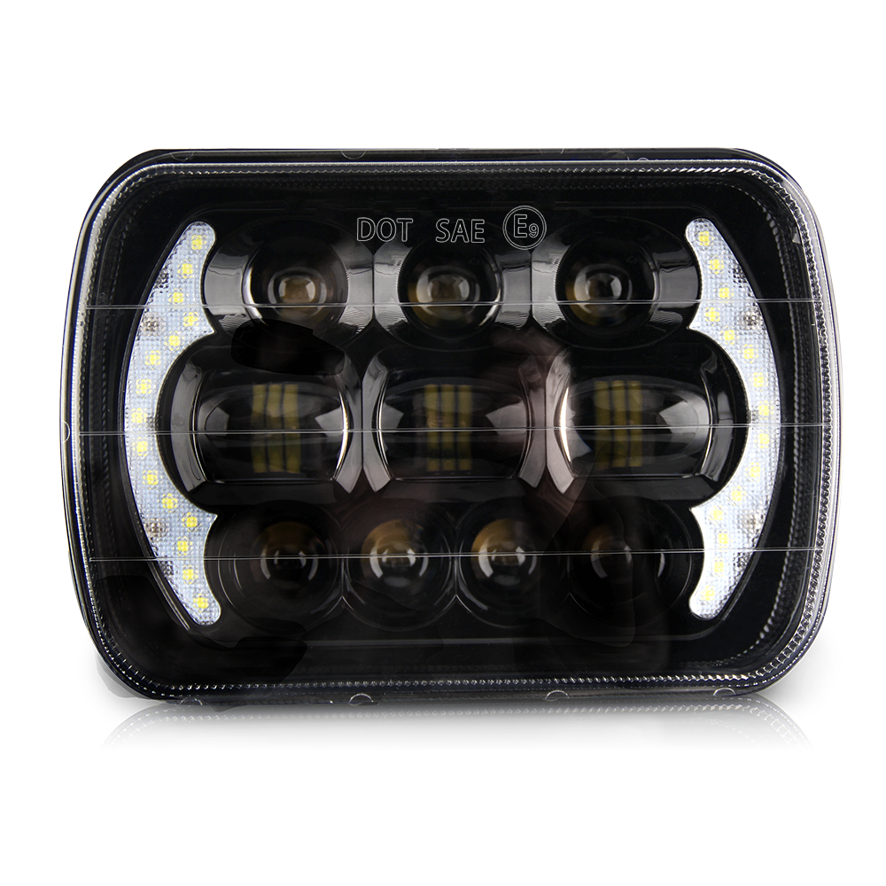 HL 1PCS 5X7 Inch Projector LED Headlight DRL with angel eyes for ATV ...