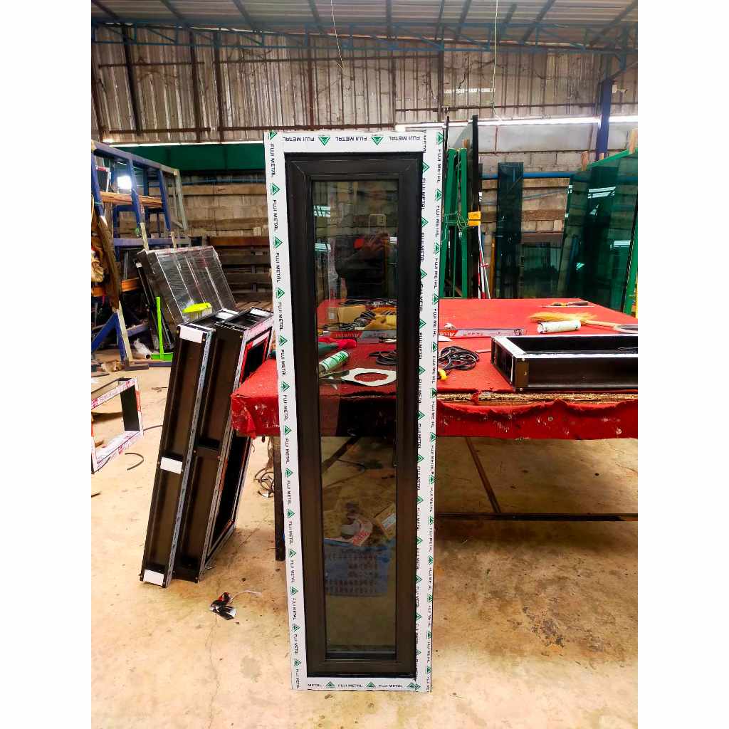 หน้าต่างขอบอลูมิเนียมบานกระทุ้งขนาดกว้าง40cm ความสูงมี100/110/120/150cm | Shopee Thailand