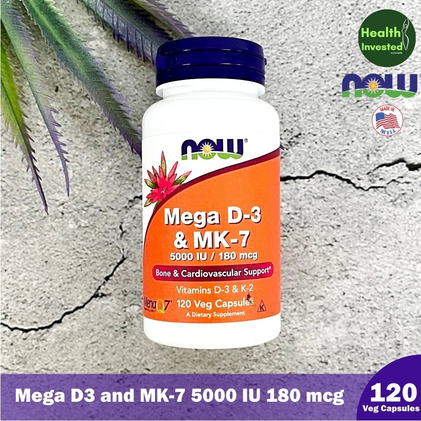 Mega D-3 and MK-7 5,000 IU / 180 mcg 120 Capsules วิตามินD3 วิตามิน K2 | Shopee Thailand