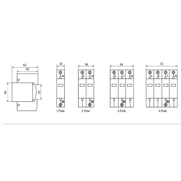 FEEO FSP-A40 2P 20-40KA 275VAC SPD อุปกรณ์ป้องกันไฟกระชาก AC SURGE ...