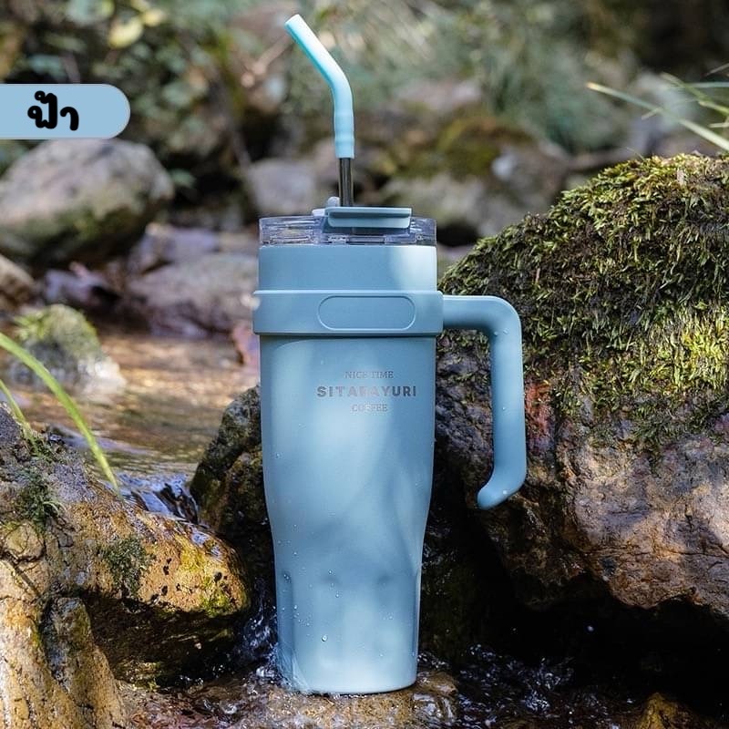 แก้วเก็บอุณหภูมิ SITARAYURI ขนาด 600 900 1200 ML แถมยางรองแก้วและสติกเก ...