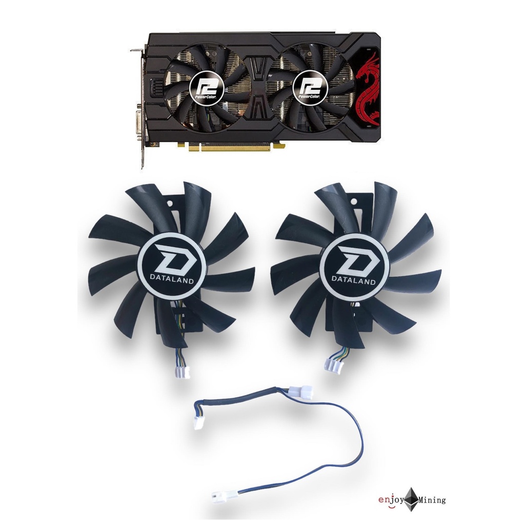 พัดลมการ์ดจอ POWERCOLOR Radeon RX 470 570 Dataland RX 570 Graphics Card ...