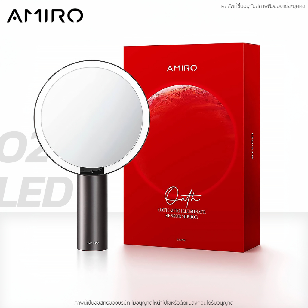 AMIRO กระจกแต่งหน้าLED ระดับมืออาชีพ CRI95 กระจกมีไฟ LED แบตเตอร์รี่ 2000mAh แบบพกพา กระจกมีไฟ ...