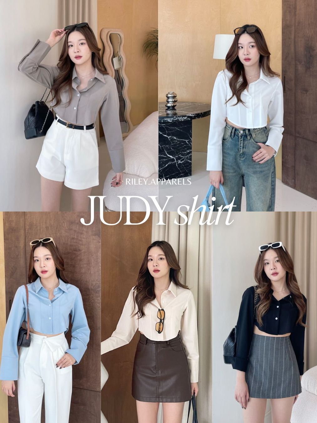 Riley.apparels - Judy crop shirt 9094 | Shopee Thailand