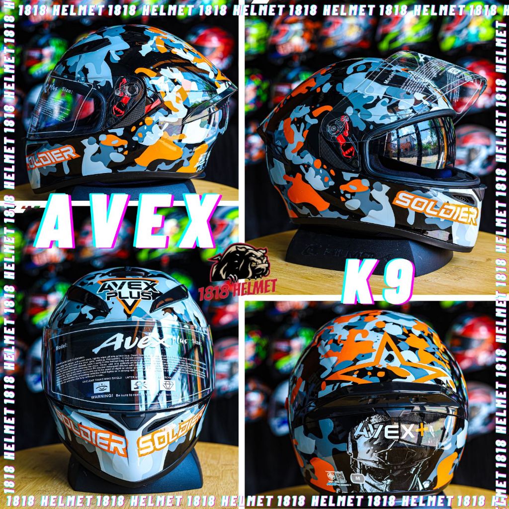 หมวกกันน็อค AVEX Plus รุ่น K9 ชิลด์ใส แว่นตา 2 ชั้น (พร้อมจัดส่ง ถูกใจส่งไวคนรีบใช้) | Shopee ...