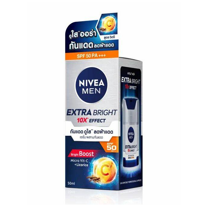 เซรั่มกันแดด ดูใส นีเวีย เมน NIVEA MEN EXTRA BRIGHT 10X EFFECT FACE ...