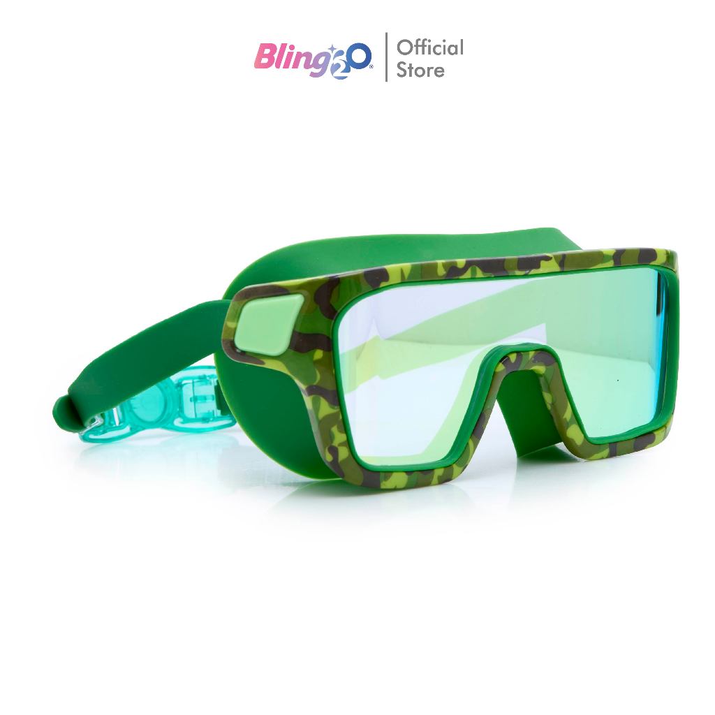 BLING2O แว่นตาดำน้ำเด็กสีสดใส ยอดฮิตจากอเมริกา OPS-GUERILLA GREEN ป้องกันฝ้าเเละ UV ถ่ายรูปสวย ...