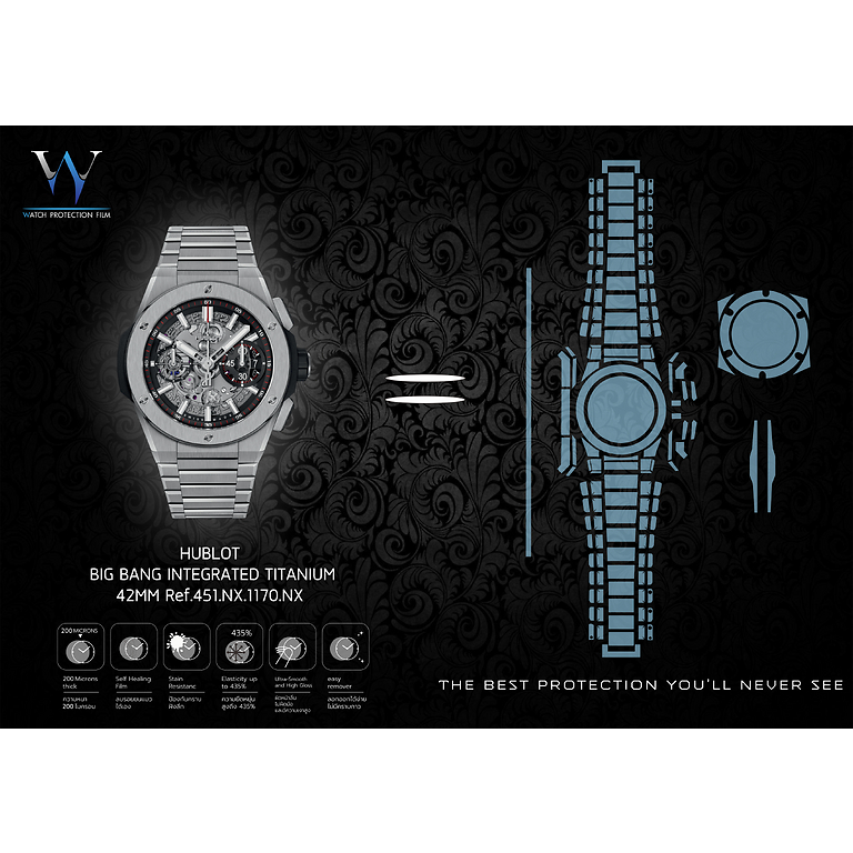 ฟิล์มกันรอยนาฬิกา Watch Protection Film Hublot Big Bang Integrated Titanium 42mm Ref.451..NX ...